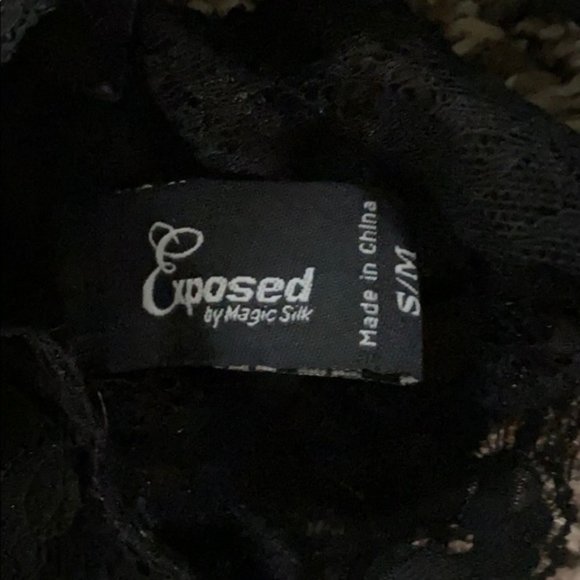 Magic Silk Exposed | Intimates & Sleepwear | One Piece Black Lace Wbows ...